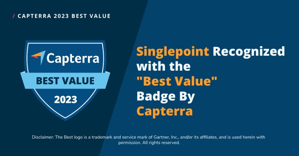 Singlepoint Recognised with Capterra Best Value Badge - Singlepoint
